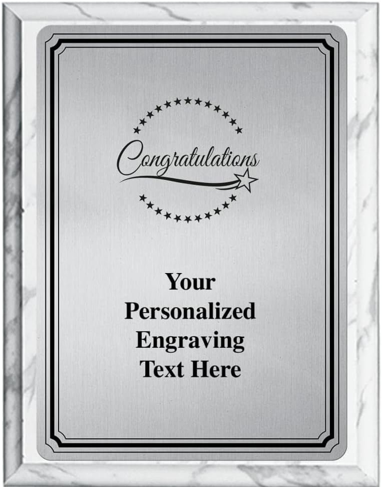 Congratulations Plaque Award, 6x8 Silver Recognition Metal On White ...