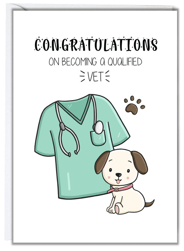 Congratulations Vet Card – Funny Vet Graduation Greeting Card with Dog ...