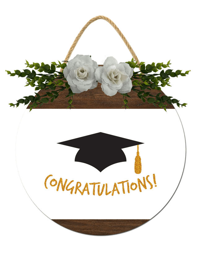 Congratulations Wreath Sign for Front Door,Horizontal Round Door ...
