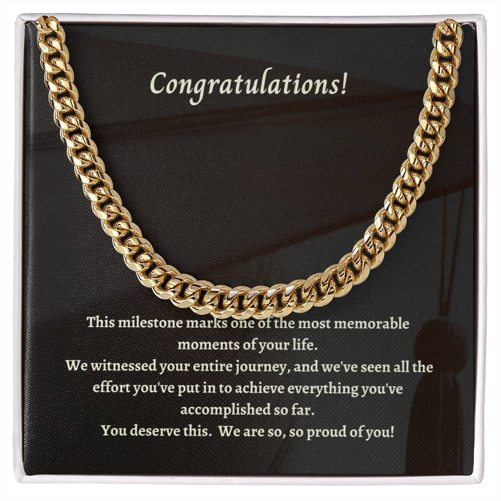 Congratulations on your Graduation, Son!, Cuban Link Chain, Stainless ...