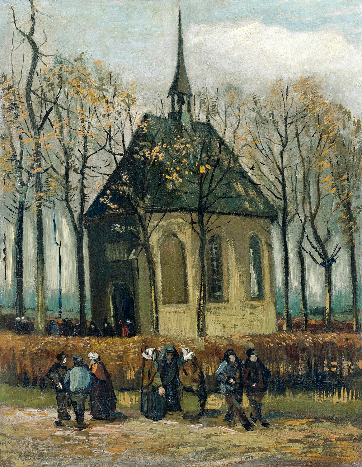 Congregation Leaving the Reformed Church in Nuenen by Vincent van Gogh ...