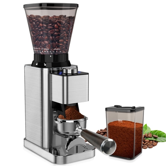 Conical Burr Coffee Grinder Anti-Static Electric Coffee Bean Grinder ...