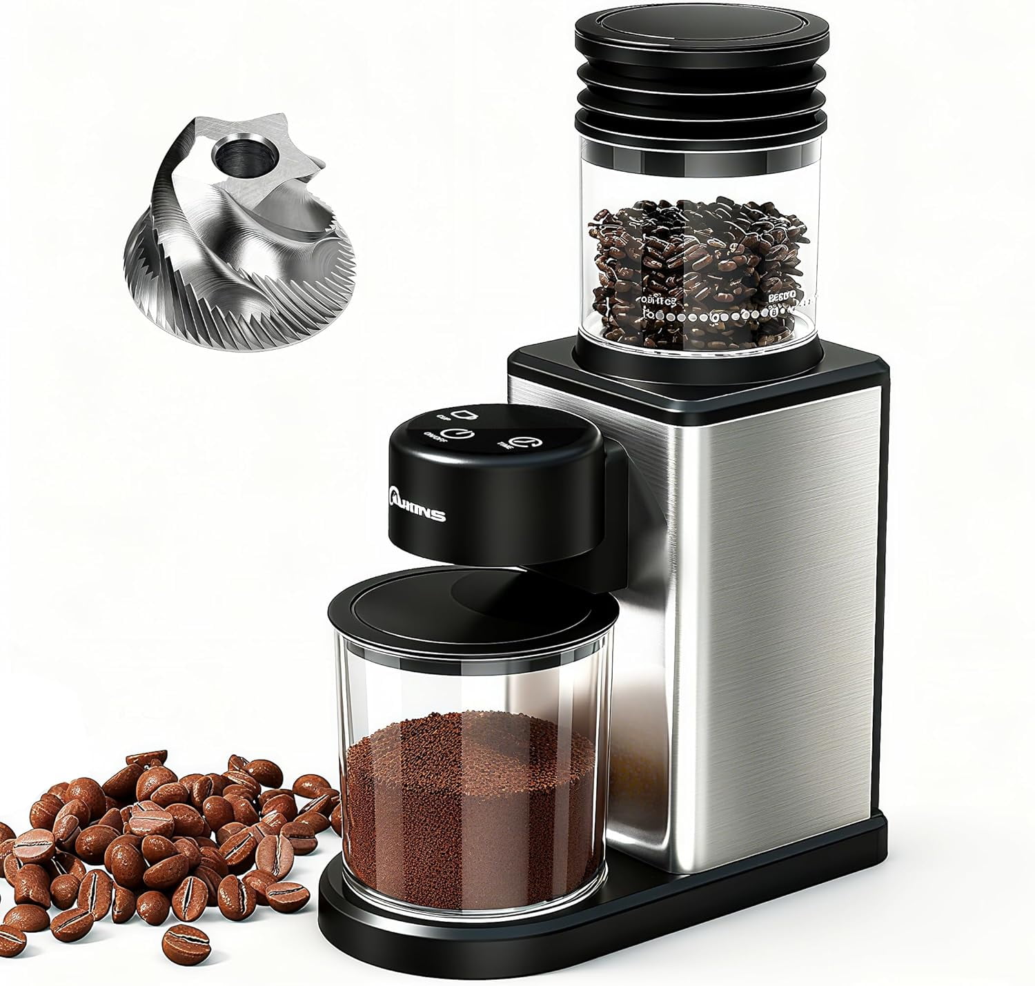 Conical Burr Coffee Grinder: Electric 200W 25-Setting - Adjustable for ...