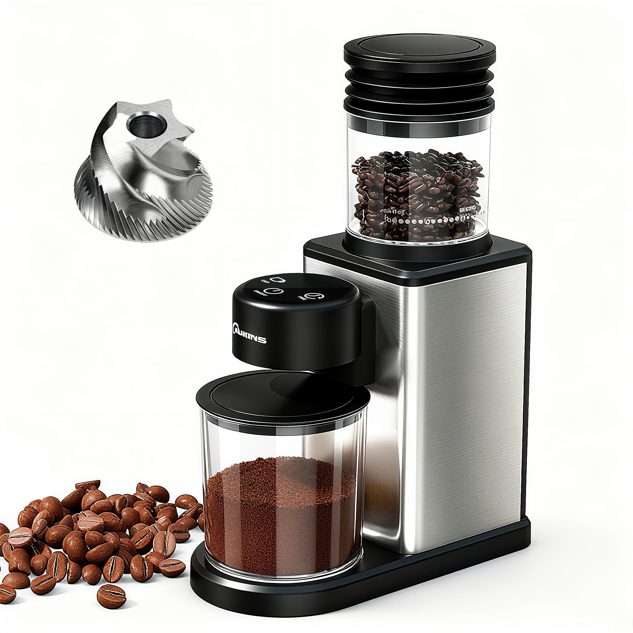 Conical Burr Coffee Grinder: Electric 200W 25-Setting - Adjustable for ...