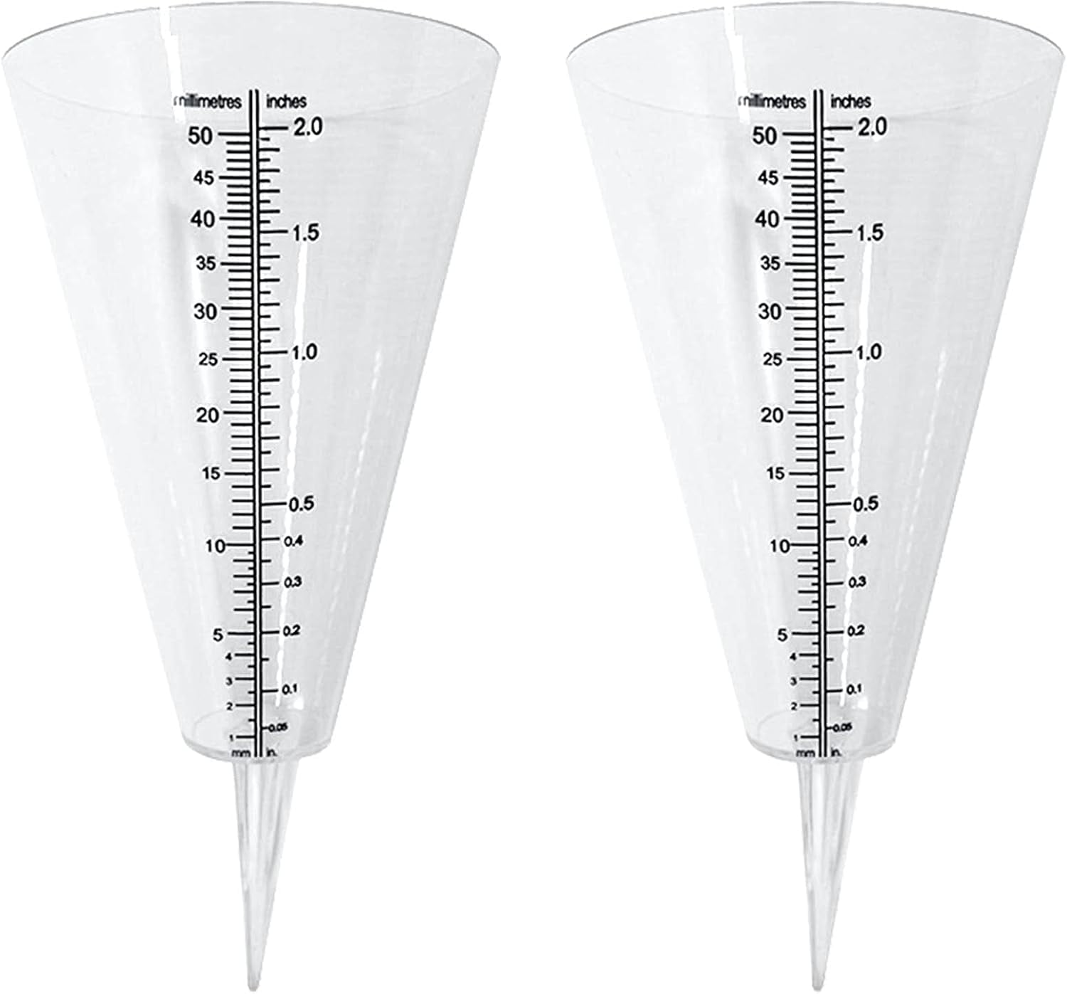 Conical Design Rain Gauge, Transparent Plastic Garden Stake For Outdoor ...