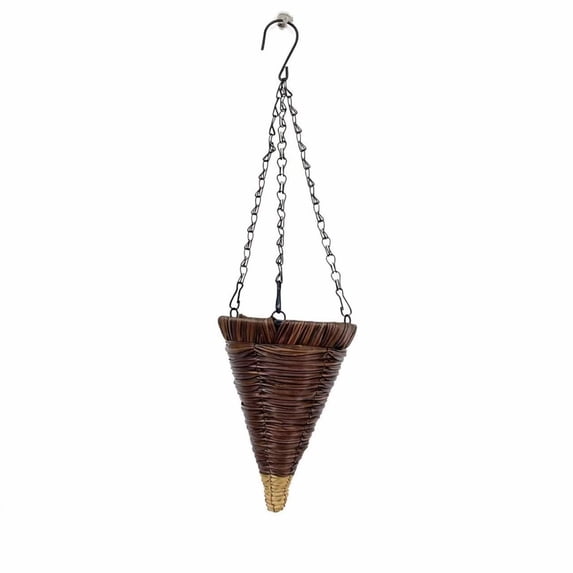 Conical Hanging Baskets for Plants, 21.6''x5.9'' Faux Rattan Woven ...