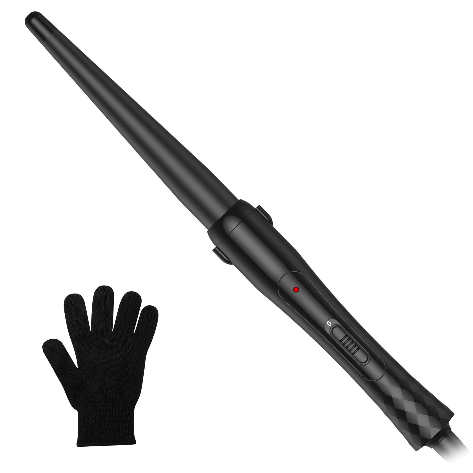 Conical tip tube curling iron digital temperature control negative ion ...