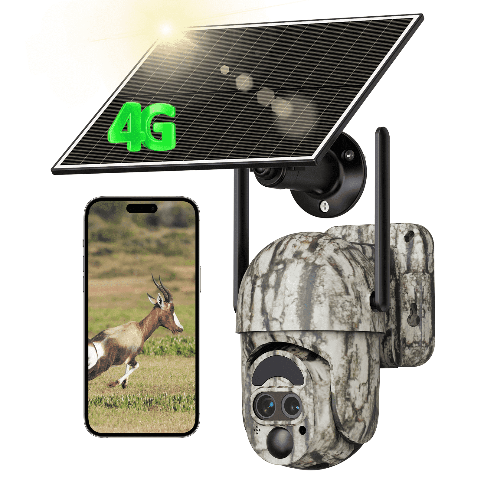 Conico 4G LTE Solar Cellular Trail Camera with Dual-Lens, 12× Hybrid ...