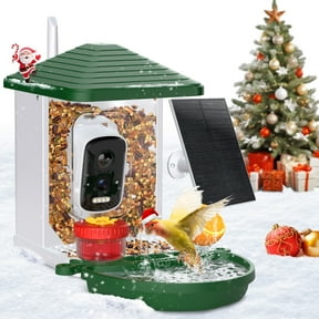 Smart Squirrel House with Camera Solar Powered, 1080P HD Wooden ...
