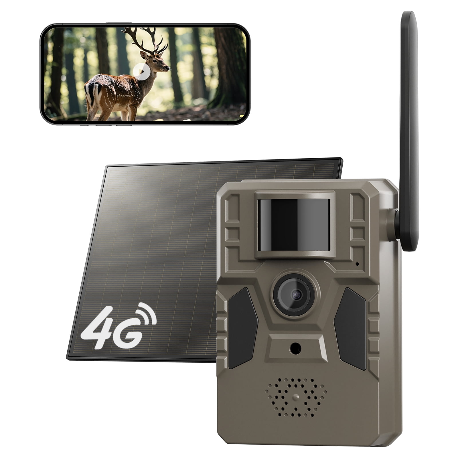 Conico Solar Cellular Trail Camera, 4G LTE Hunting Game Camera with 2k ...