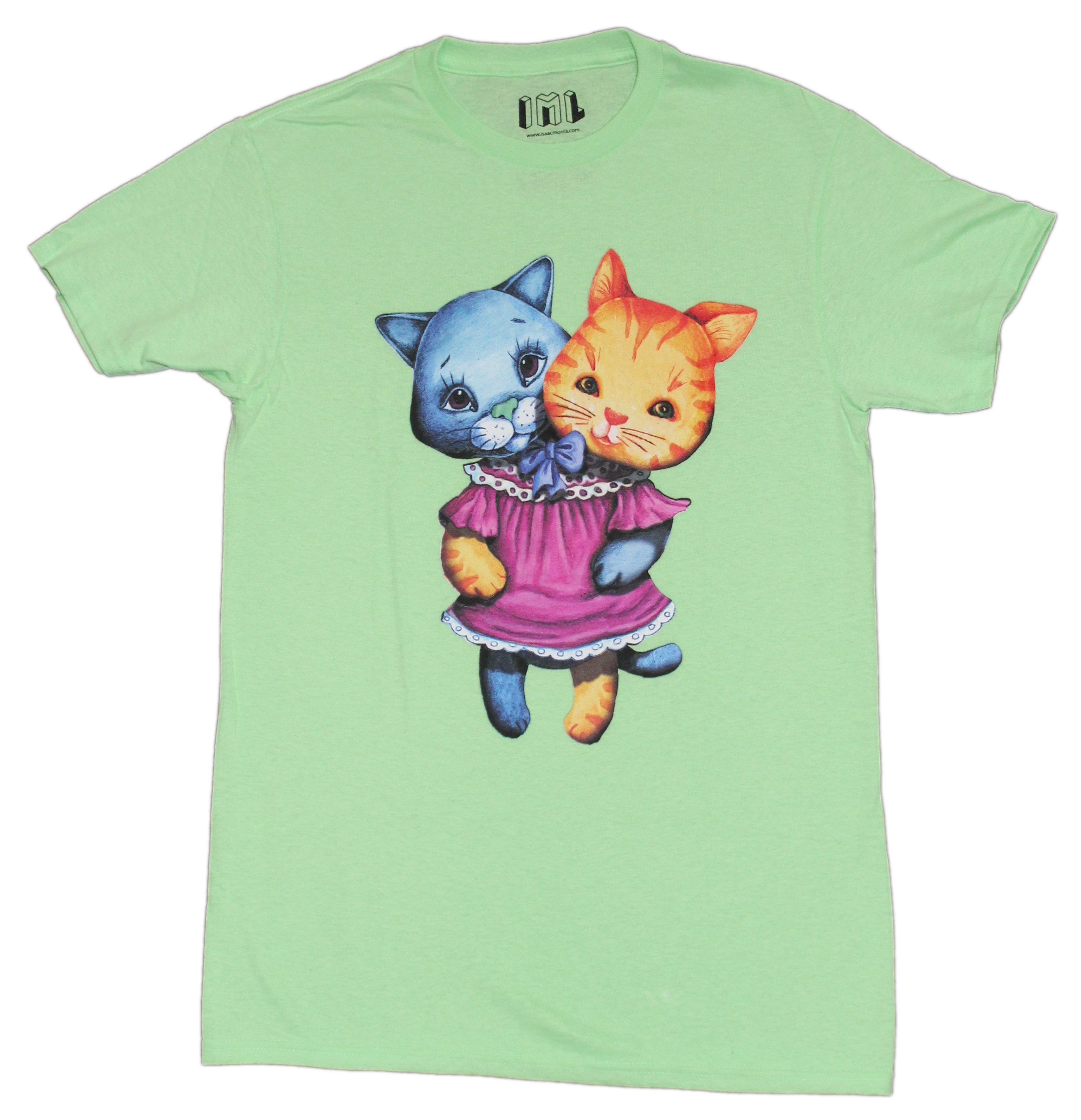 Conjoined Cats Mens T-Shirt - Anime Style In Pink Dress (Medium ...