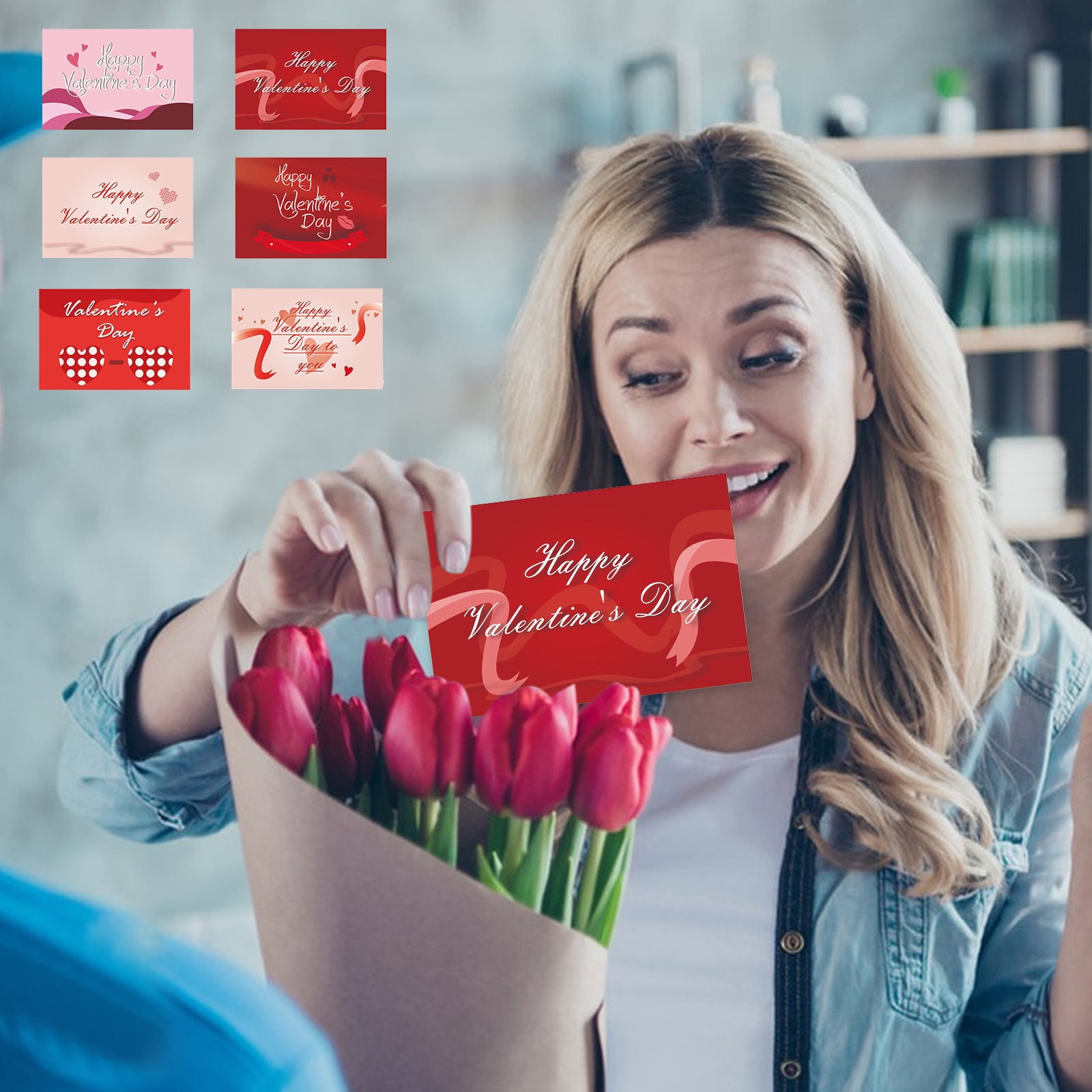 Conjunto 6 piezas Tarjeta felicitación día San Valentín Tarjeta amistad ...