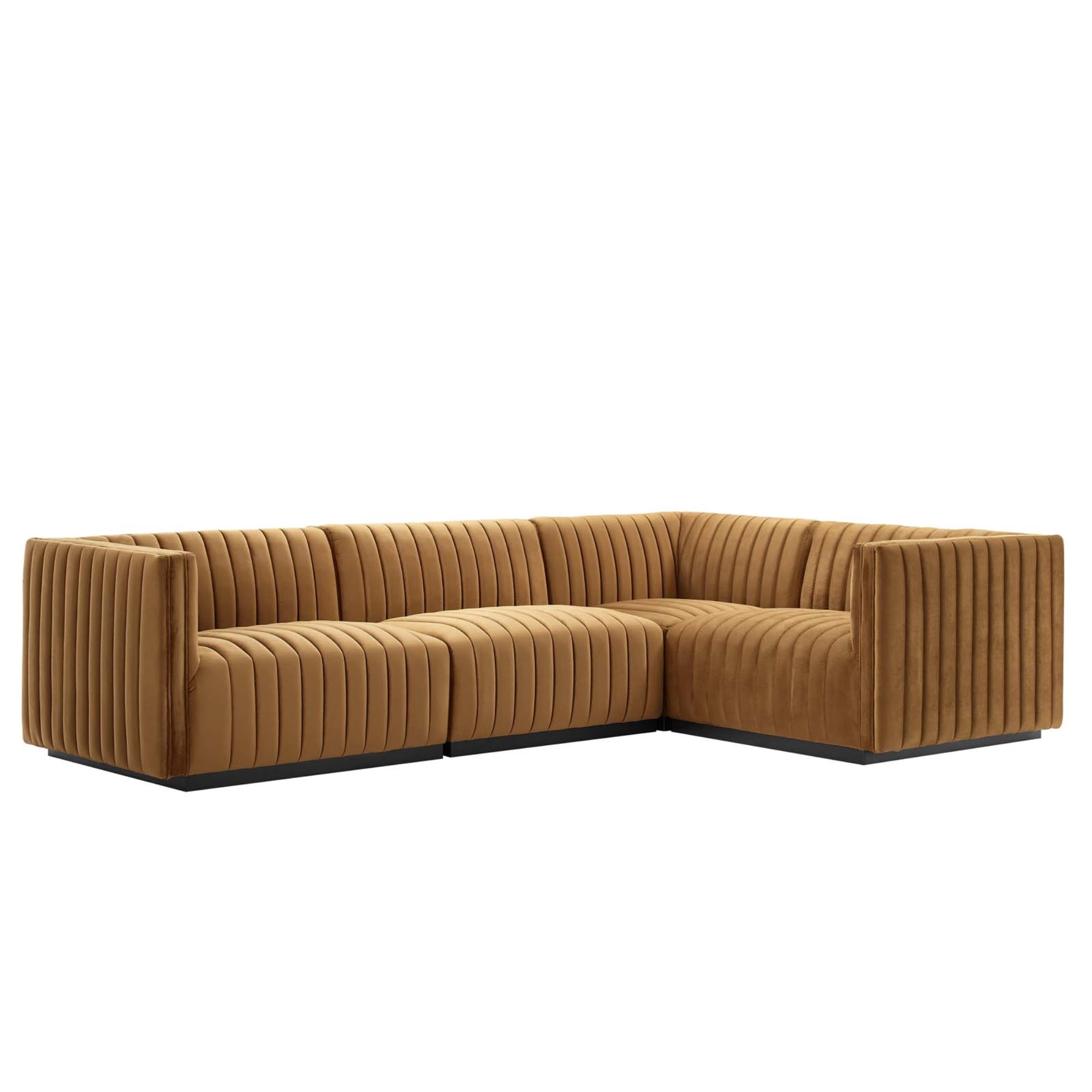 Conjure Channel Tufted Performance Velvet 4-Piece Sectional-EEI-5770 ...