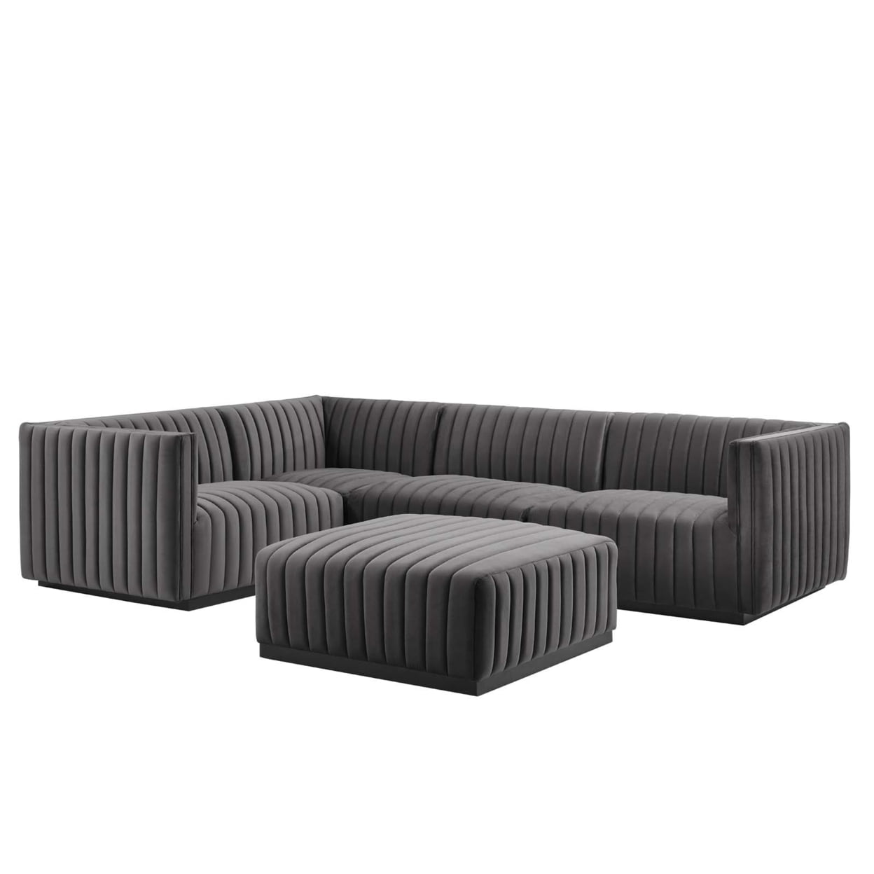 Conjure Channel Tufted Performance Velvet 5-Piece Sectional - Walmart.com