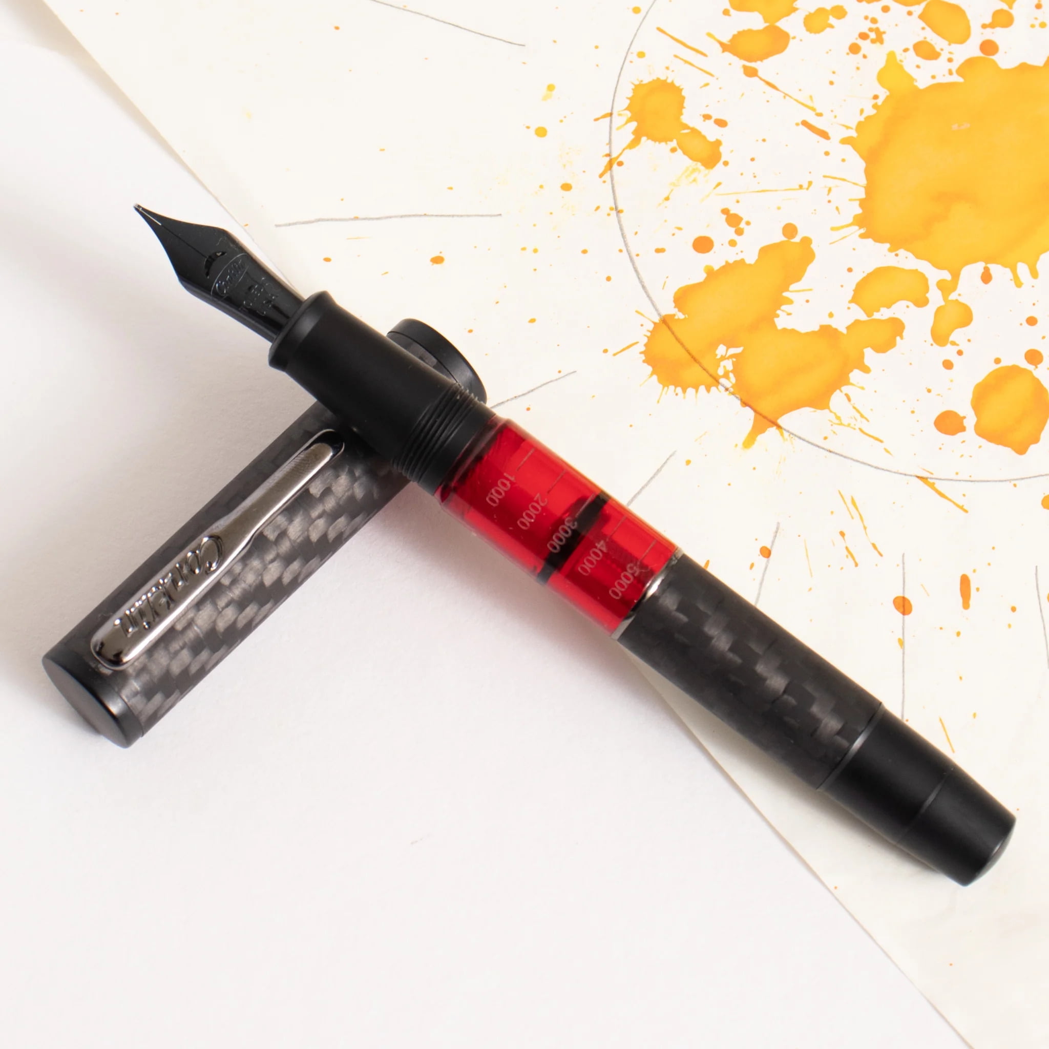 Conklin Heritage Word Gauge Carbon Fiber Red Stealth Fountain Pen ...