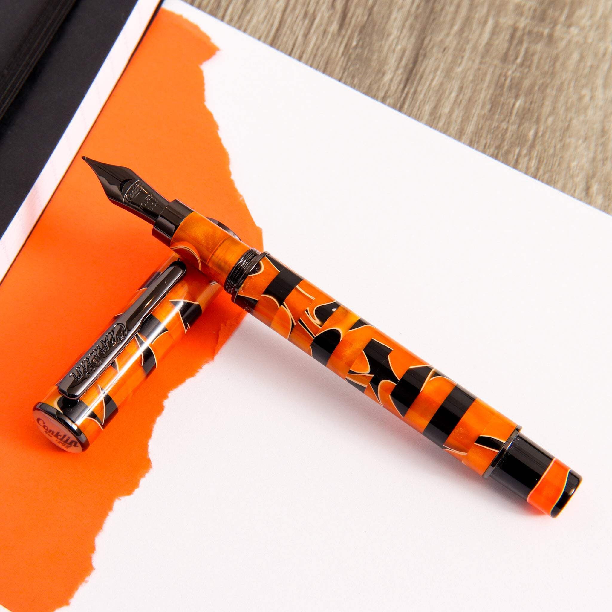 Conklin Stylograph Mosaic Orange Black Fountain Pen - Walmart Business ...
