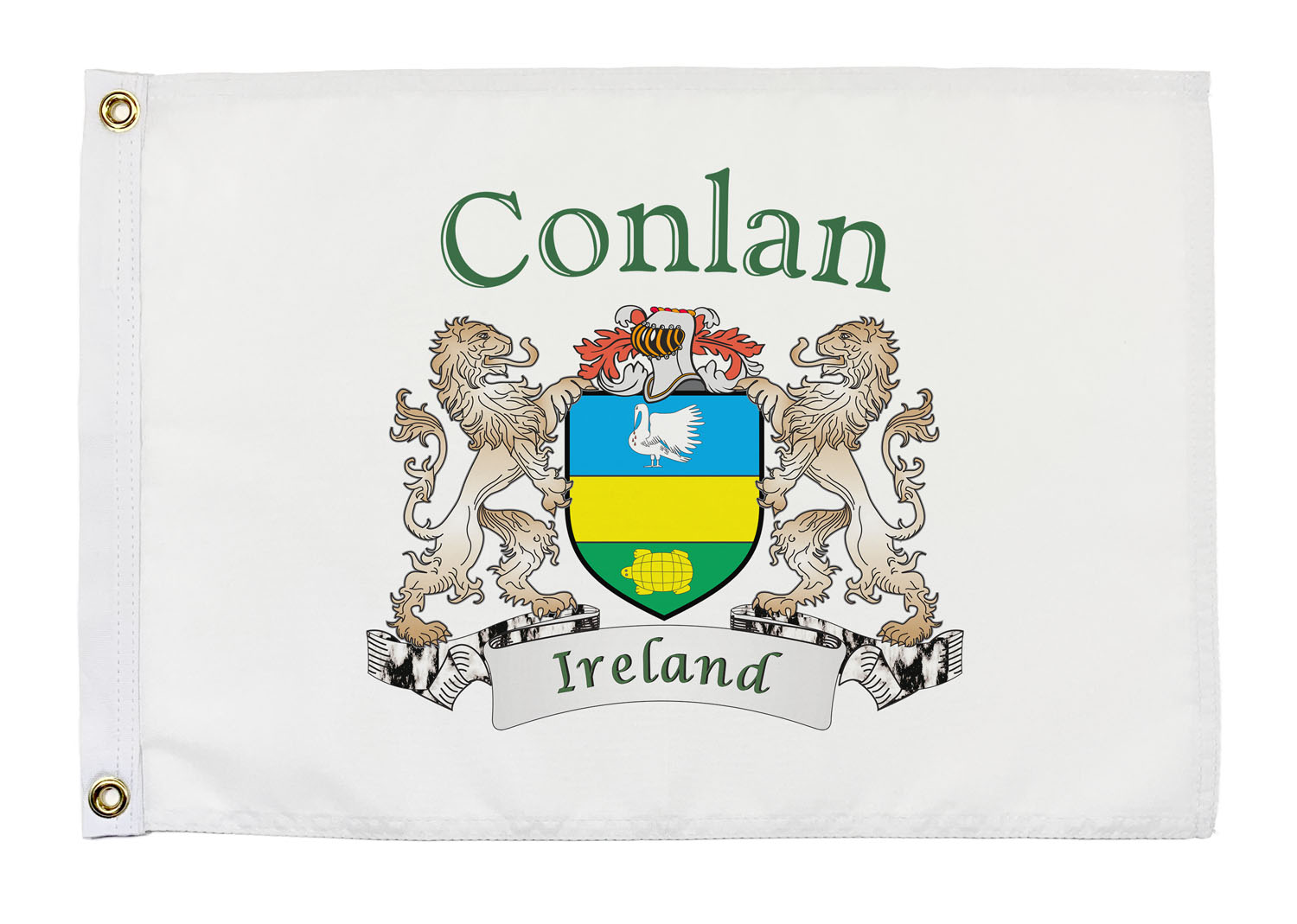 Conlan Irish Coat of Arms Small White Flag - 16"x10.5" inches - Walmart.com