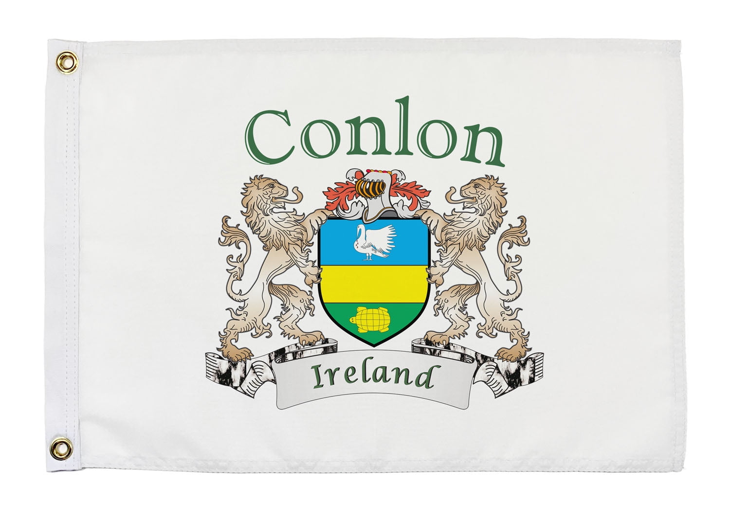 Conlon Irish Coat of Arms Small White Flag - 16"x10.5" inches - Walmart.com