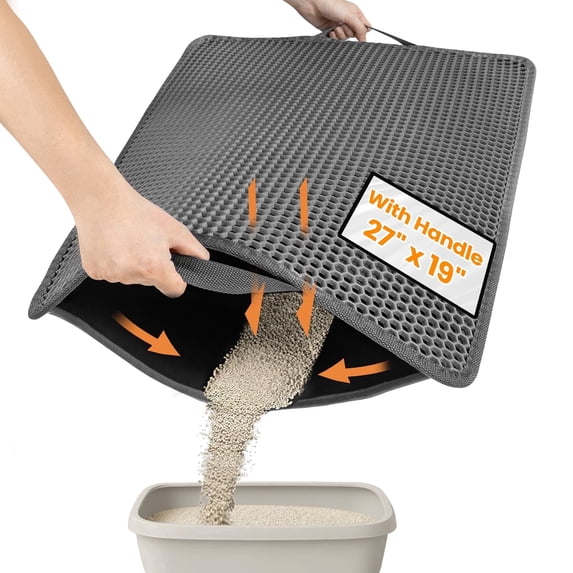 Conlun Cat Litter Mat - 27"x19" Honeycomb Double Layer, Urine ...