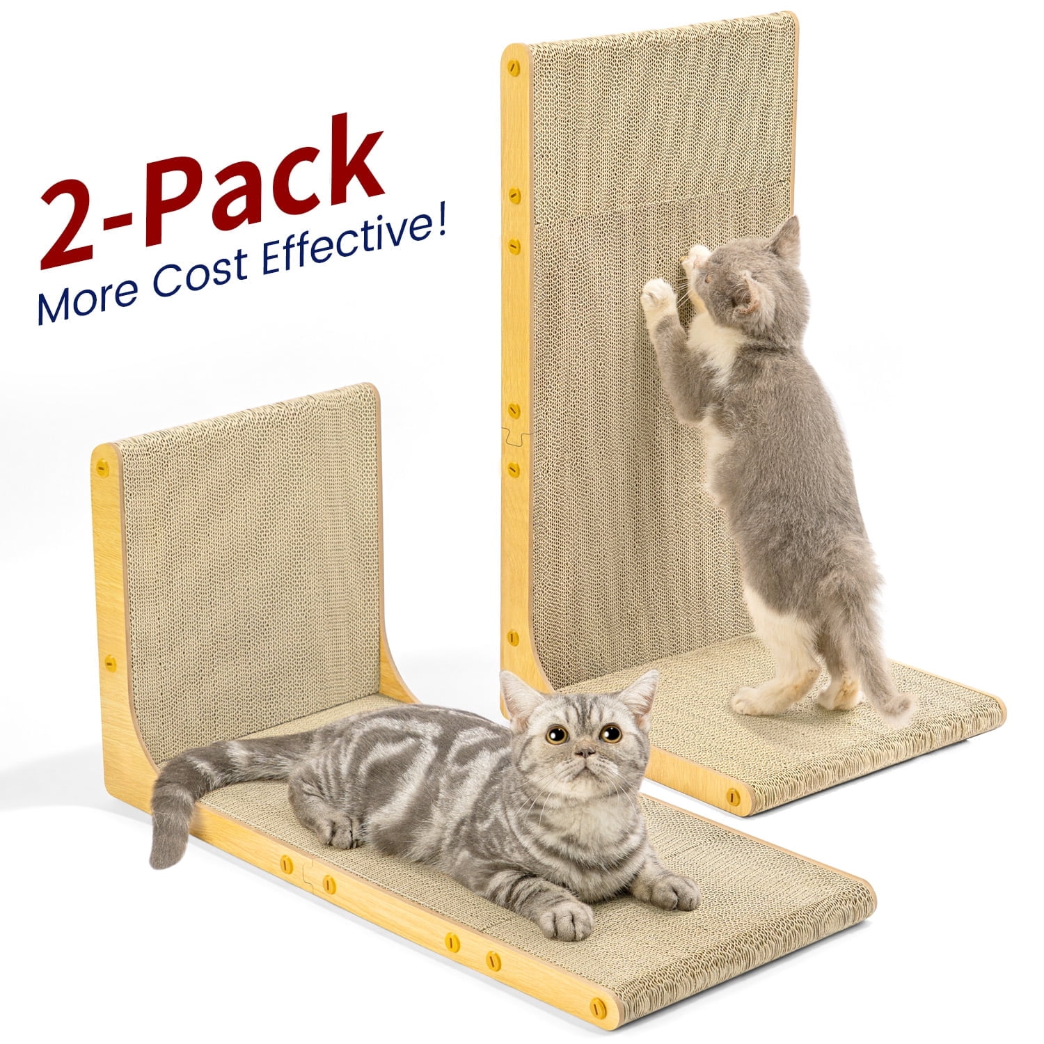 Conlun Cat Scratcher Cardboard,L Shape Scratch Pad,Vertical Scratching ...
