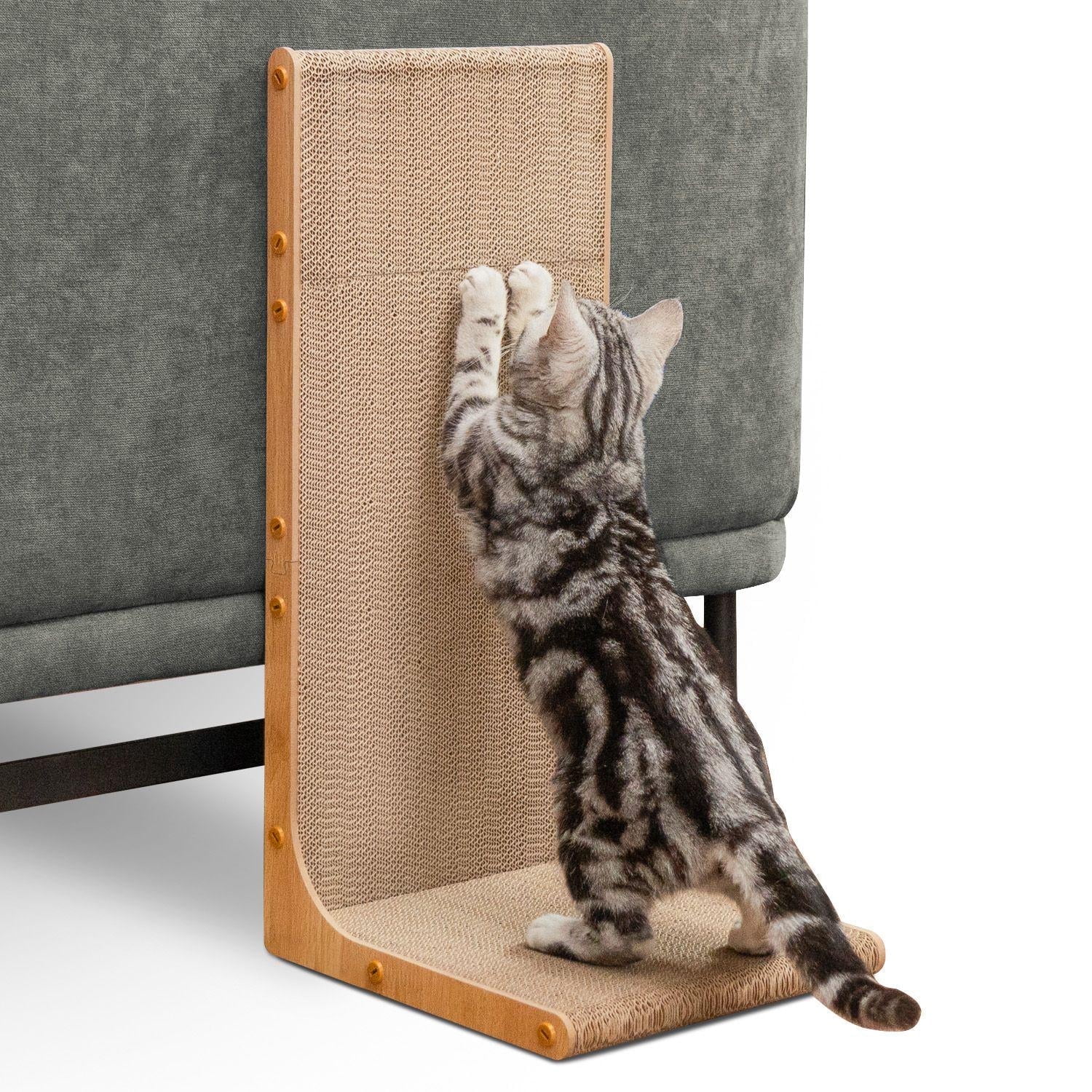Conlun Cat Scratcher Cardboard,L Shape Scratch Pad,Vertical Scratching ...