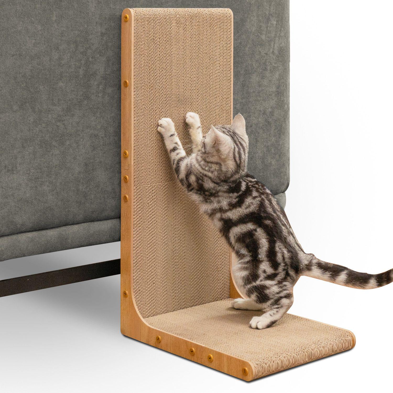Conlun Cat Scratcher Cardboard,L Shape Scratch Pad,Vertical Scratching ...