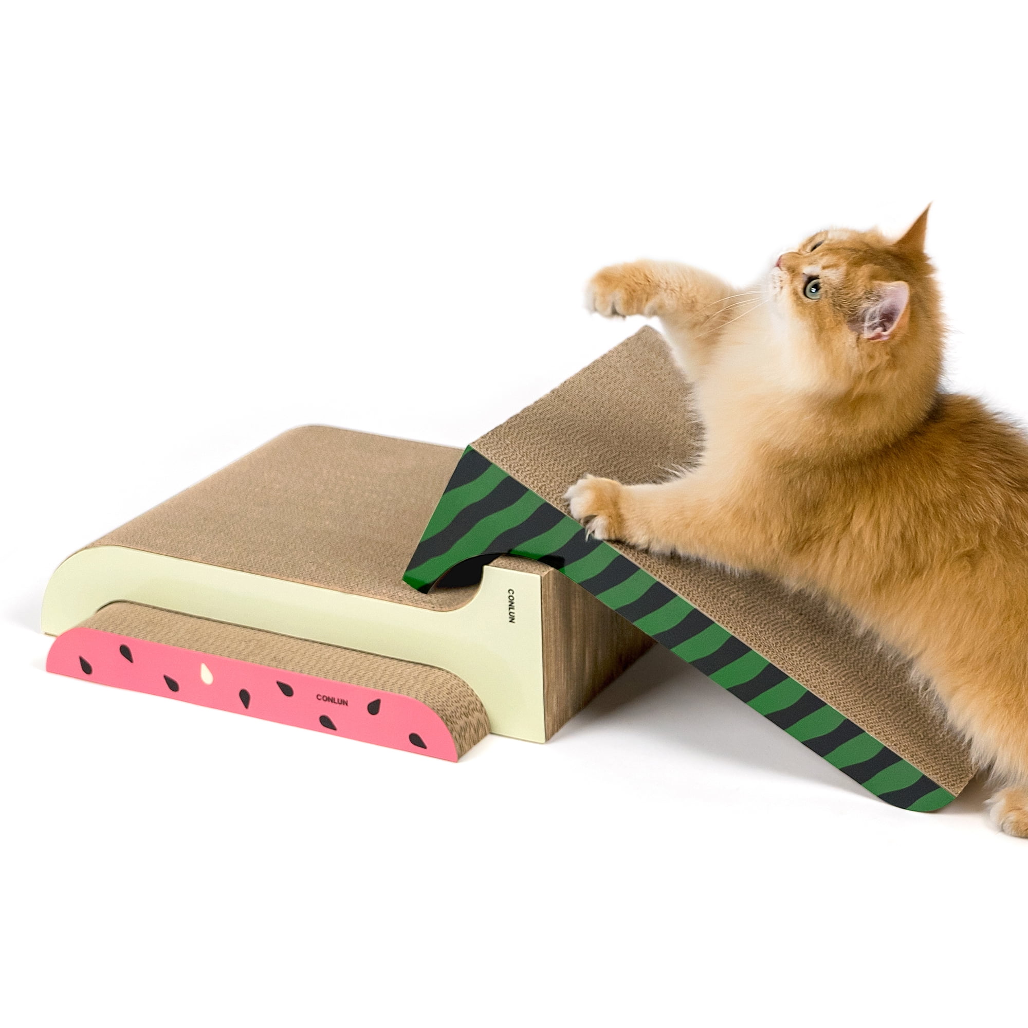 Conlun 3-in-1 XL Wide Cat Scratcher Cardboard for Kittens, Durable ...