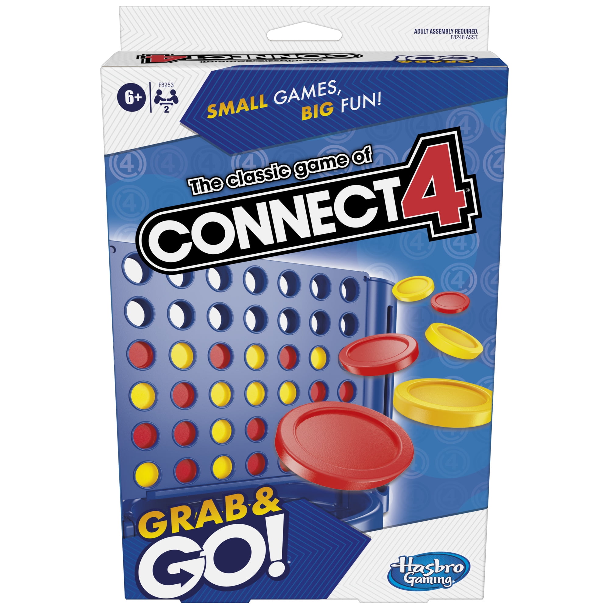 Connect 4 Grab and Go Portable Board Game for 2 Players, Travel for ...