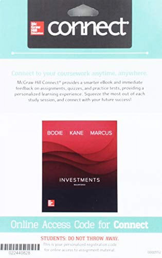 Connect Finance with LearnSmart 1 Semester Access Card for Investments, 9781259352669, Paperback ...