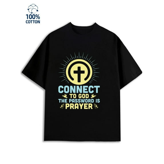 Connect to God men god 180G 100% Cotton black with sayings negra Unique ...