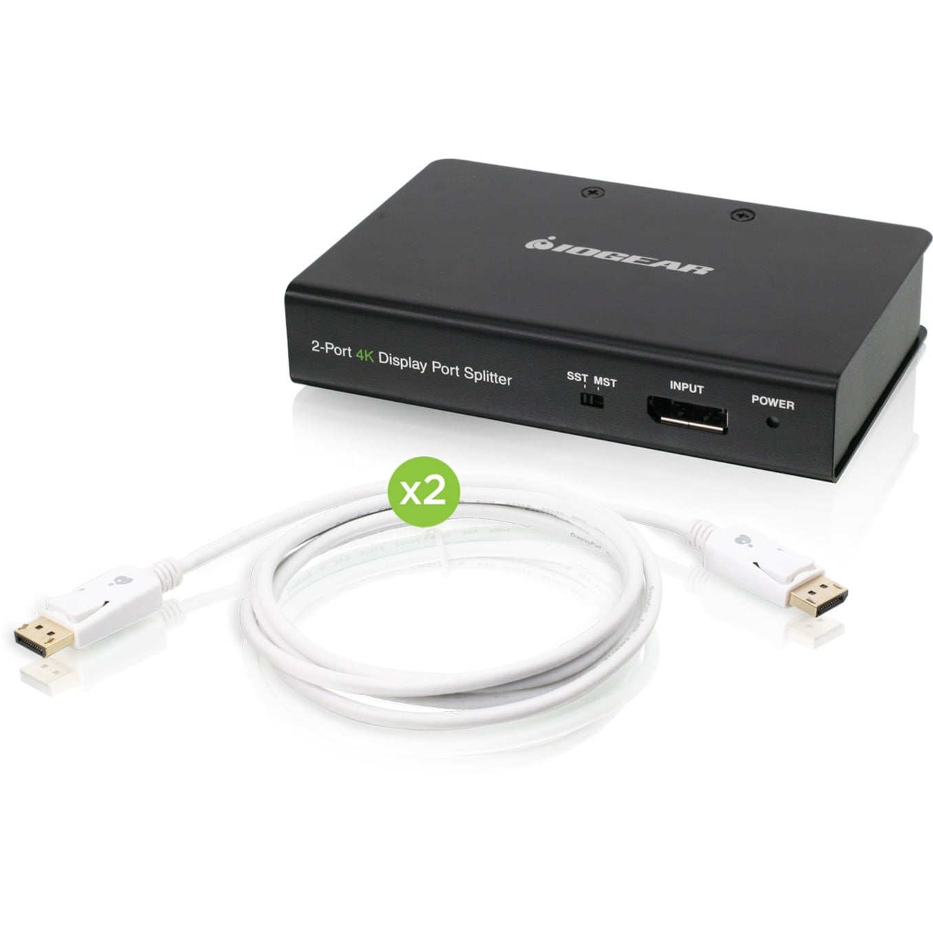 IOGEAR 2-Port DisplayPort 1.2 Cinema 4K Splitter & Multi-Monitor MST ...