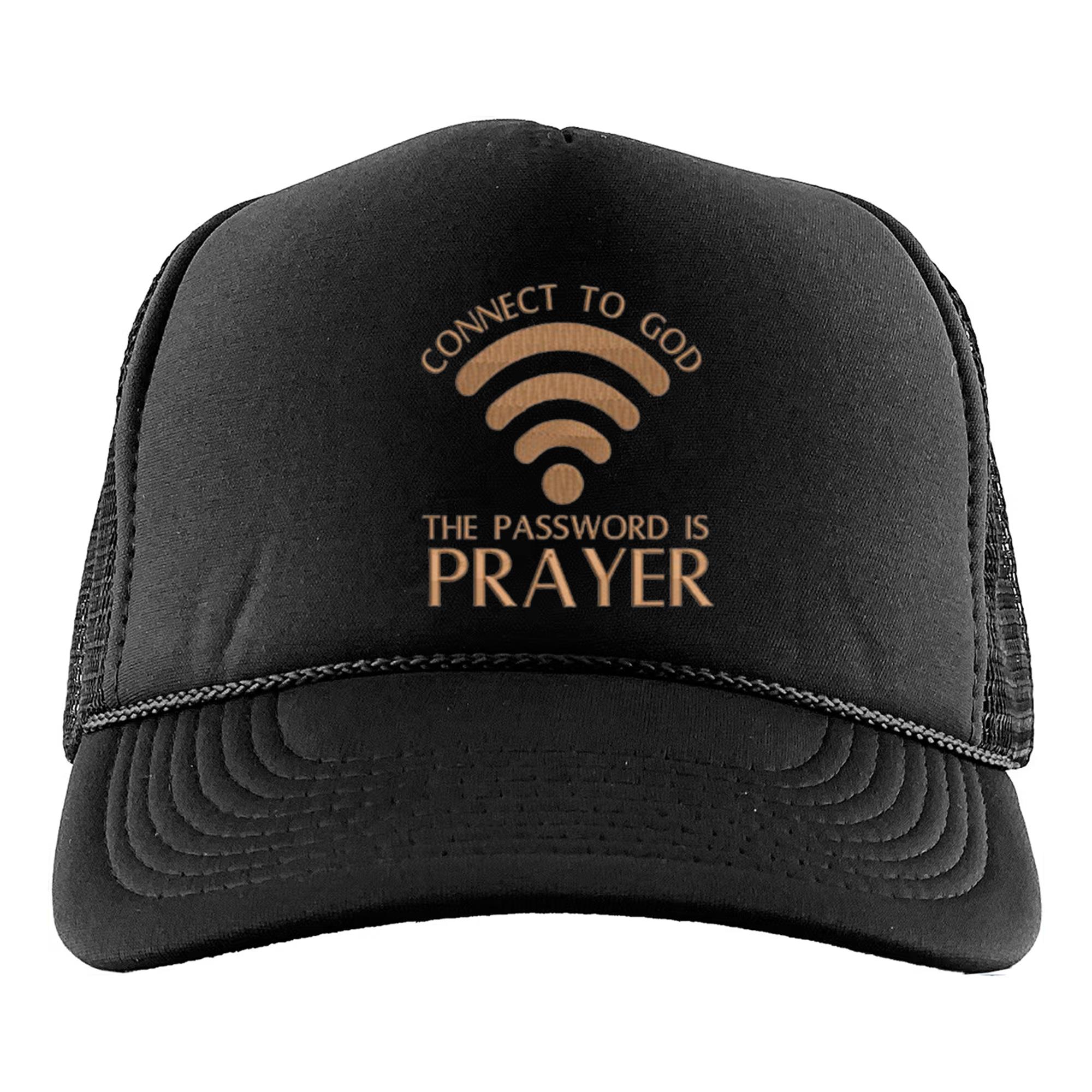 Connect to God prayer Christian embroidered snapback trucker hat ...