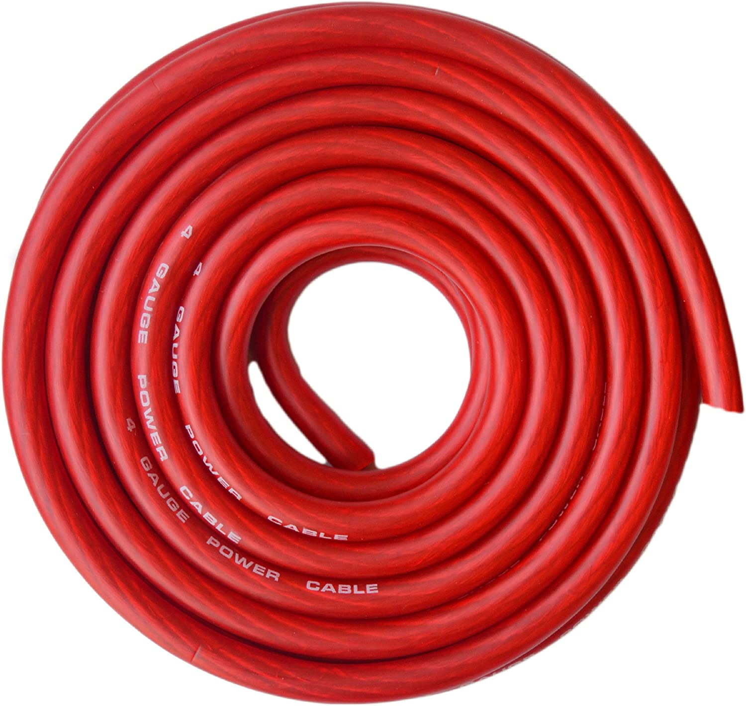 Connected 4 Gauge Red Amplifier Amp Power/Ground Wire 25 Feet Superflex ...