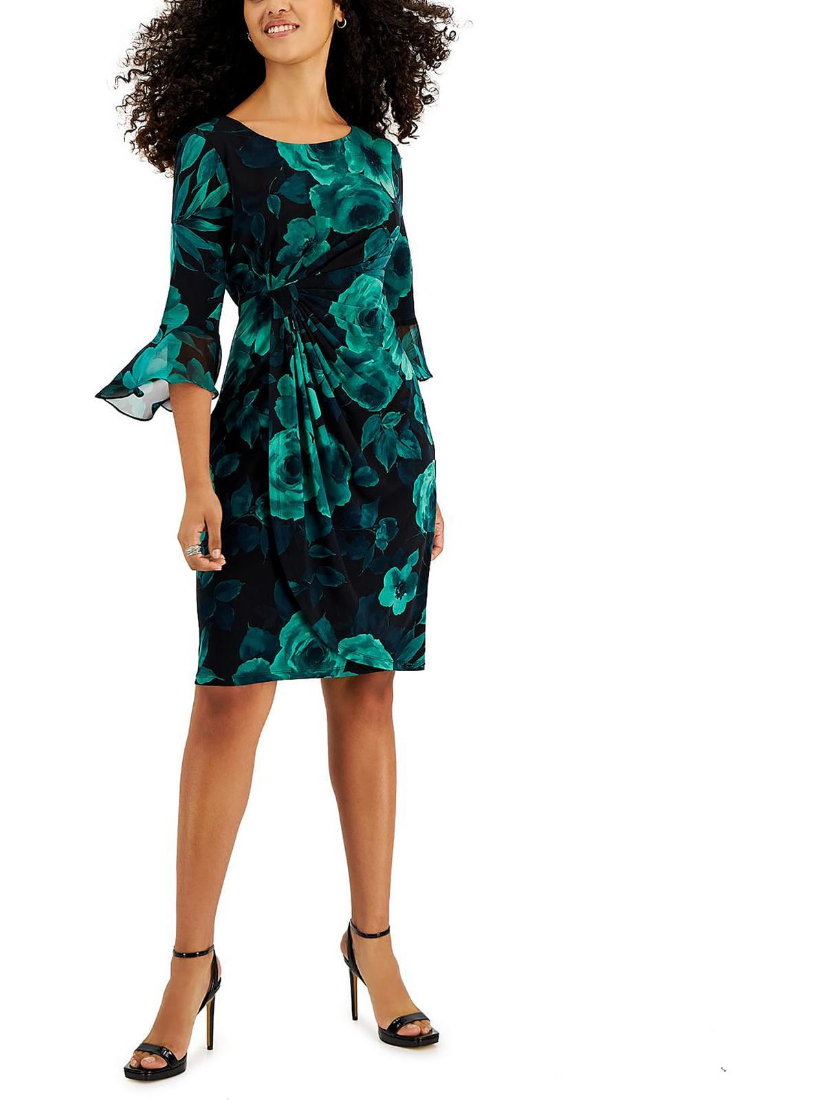 Connected Apparel Womens Petites Jersey Floral Sheath Dress - Walmart.com