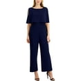 Connected Apparel Womens Petites Popover Wide Leg Jumpsuit - Walmart.com