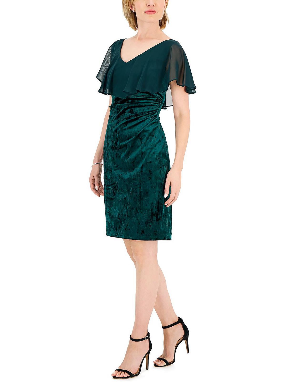 Connected Apparel Womens Velvet Chiffon Cocktail and Party Dress ...