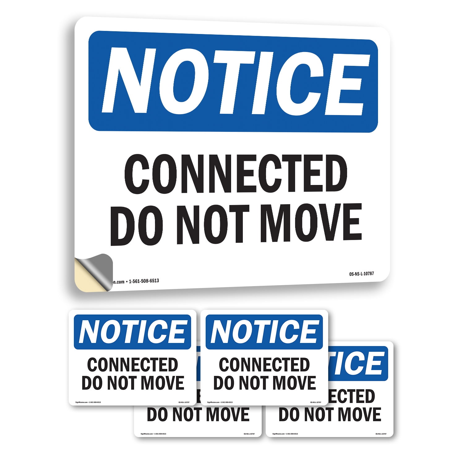 Connected Do Not Move OSHA Notice Vinyl Decal Label 10 Inch x 7 Inch ...