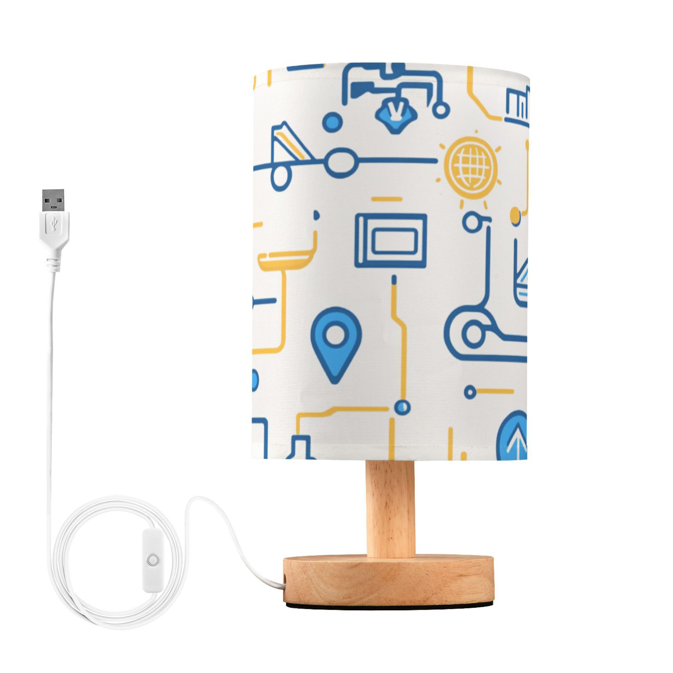 Connected Elements USB Powered Canvas Shade Desk Lamp LED Light with ...