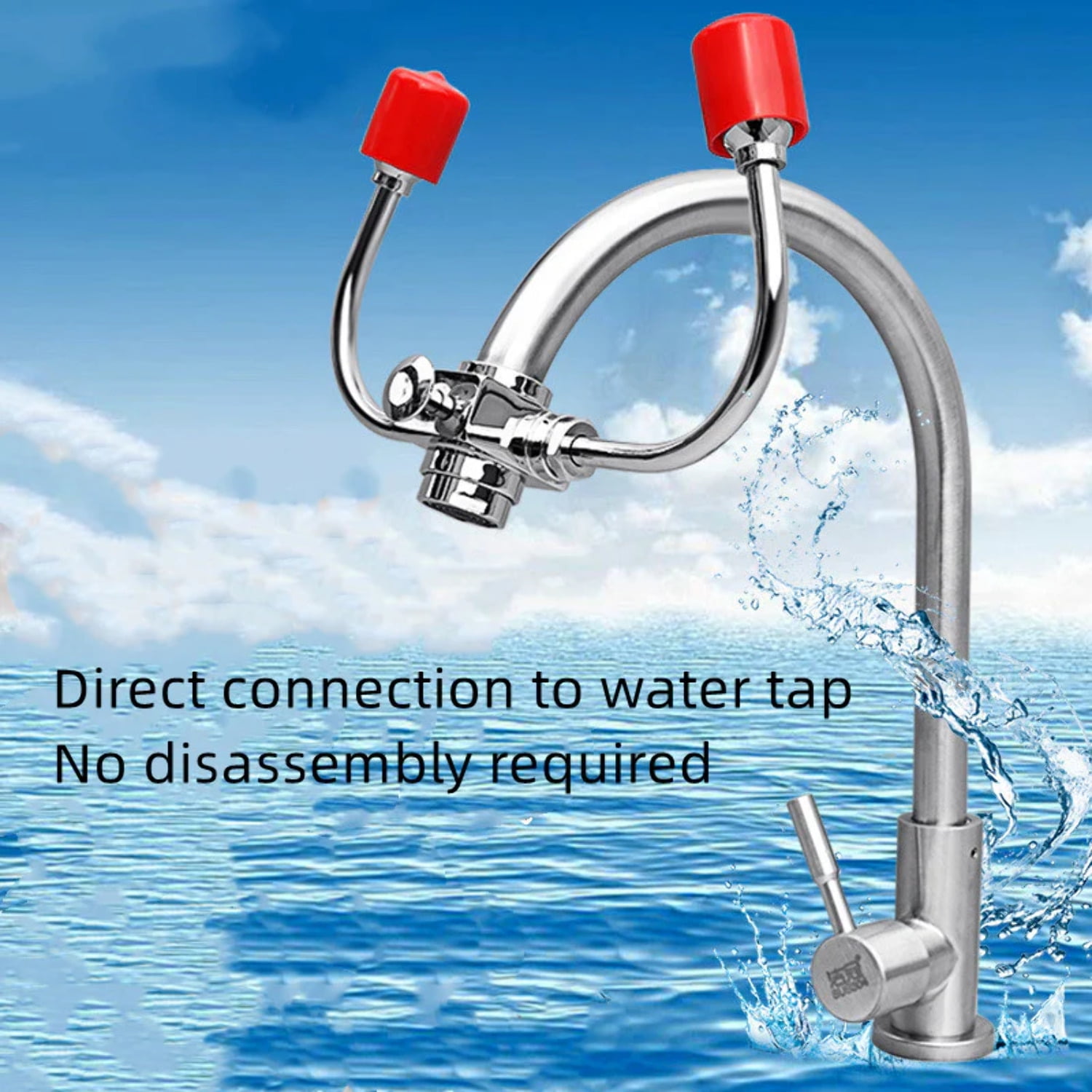 Connected Faucet Eyewash Basin Faucets Wall Mounted Eye Wash Station ...