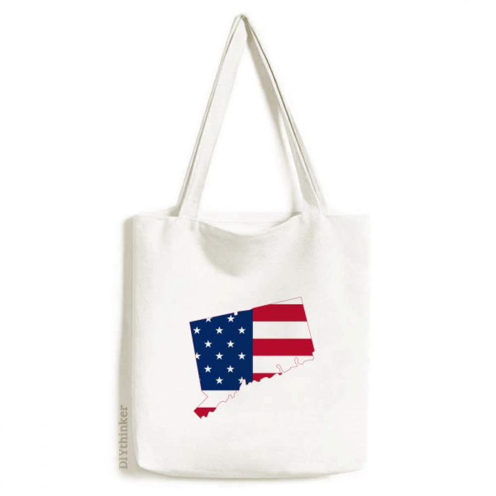 Connectic USA Map Stars tripes Flag Shape Tote Canvas Bag Shopping ...