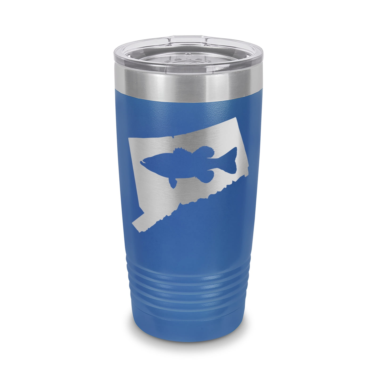 Connecticut Bass Tumbler 20 oz - Laser Engraved w/ Clear Lid ...