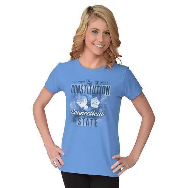 Connecticut CT State Flower Souvenir Women's T Shirt Ladies Tee Brisco ...
