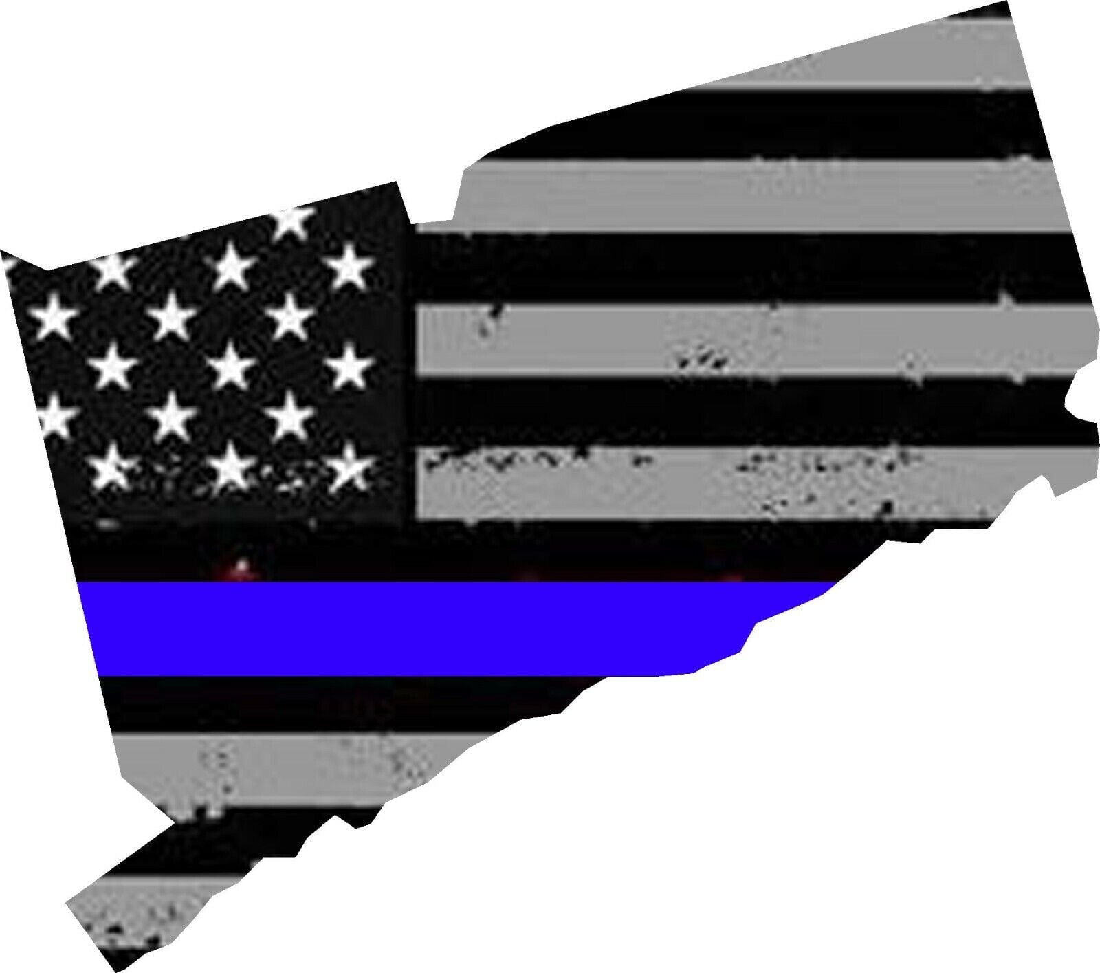 Connecticut CT State Outline Blue Color Flag Support Police Vinyl ...