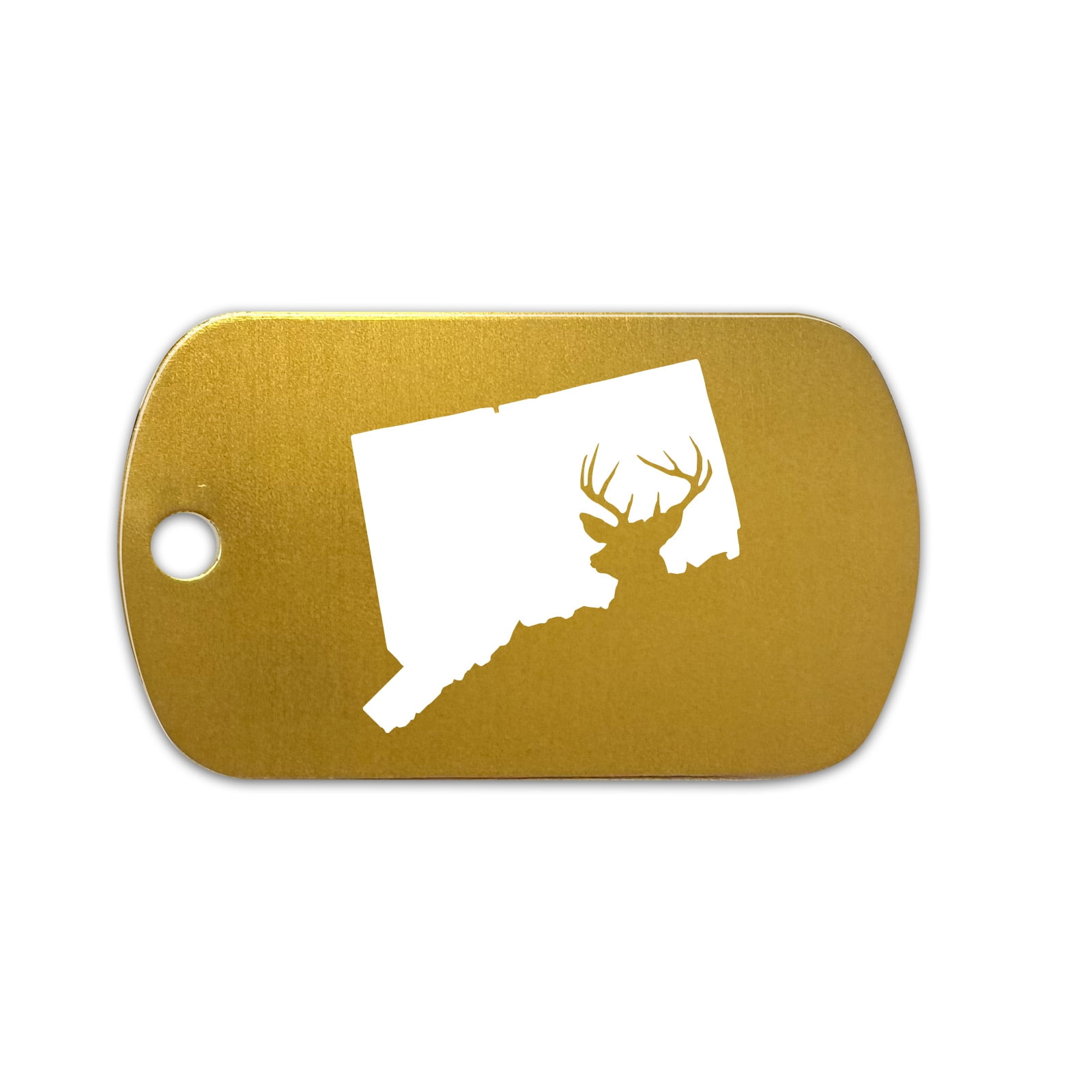 Connecticut Deer State GI Dog Tag Aluminum Keychain buck hunt hunting ...