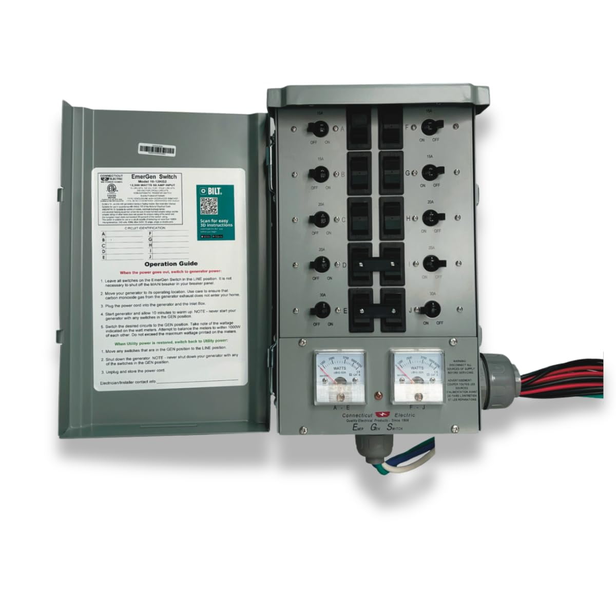 Connecticut Electric EmerGen Transfer Switch - 50 Amp, 10-Circuit ...