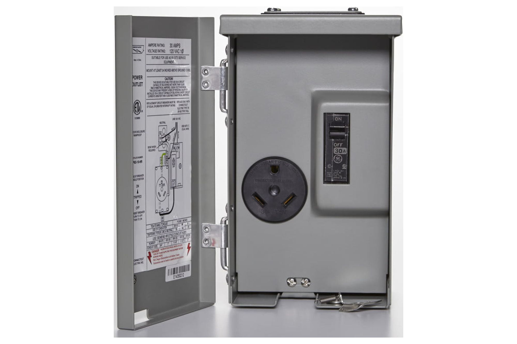 Connecticut Electric PSC-13-HR Heavy Duty 120-Volt 30 Amp RV Panel with ...