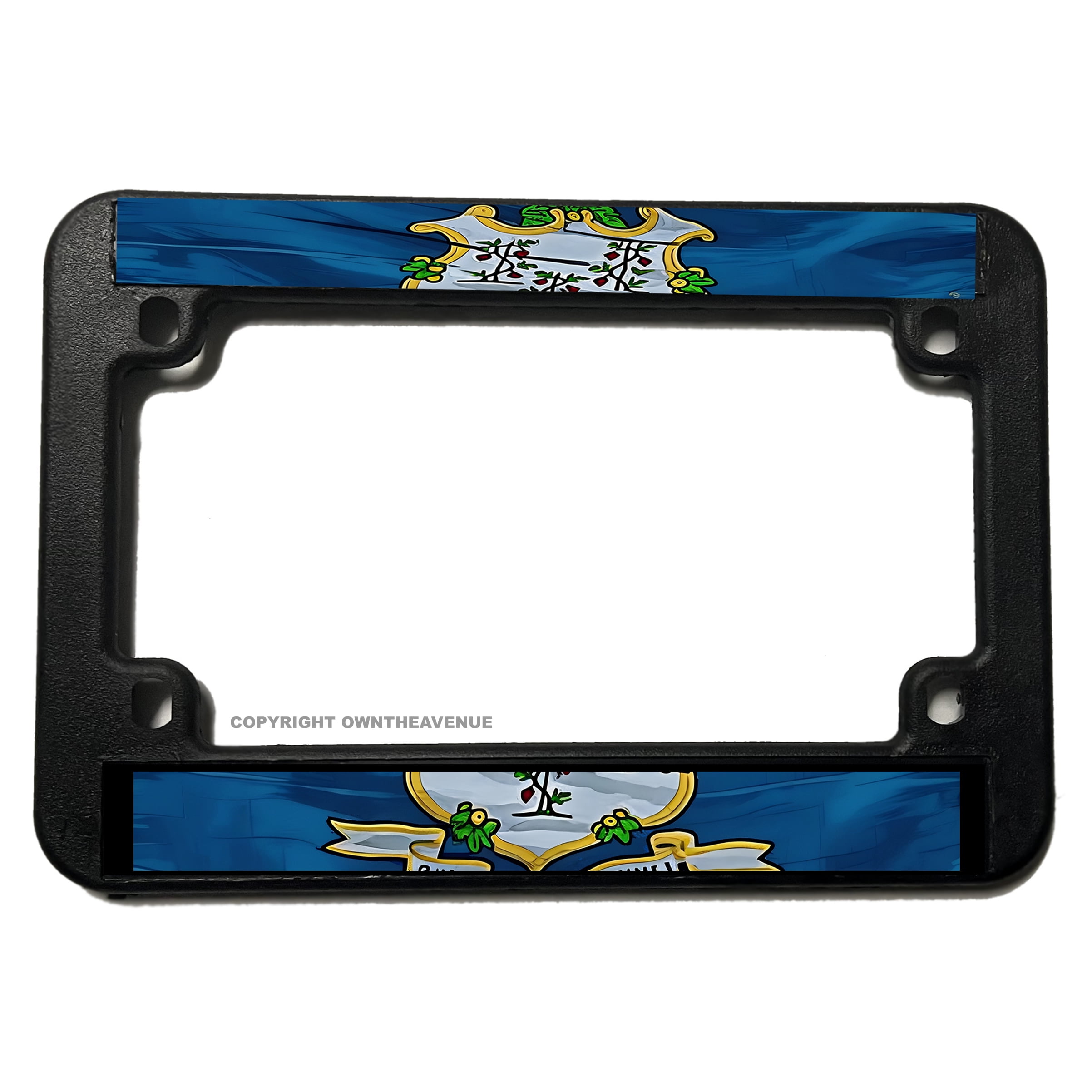 Connecticut Flag Vintage Style Motorcycle License Plate Frame - Walmart.com