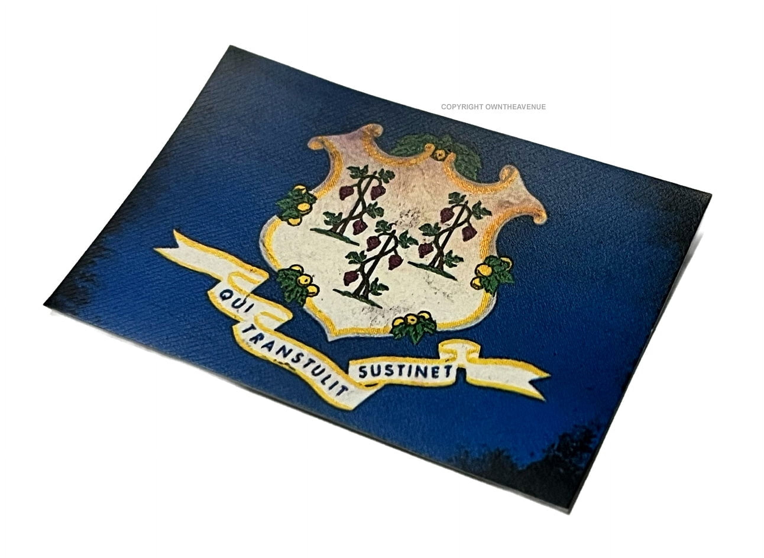 Connecticut Flag Vintage Style Rustic Tattered V02 Sticker Decal 3.25 ...