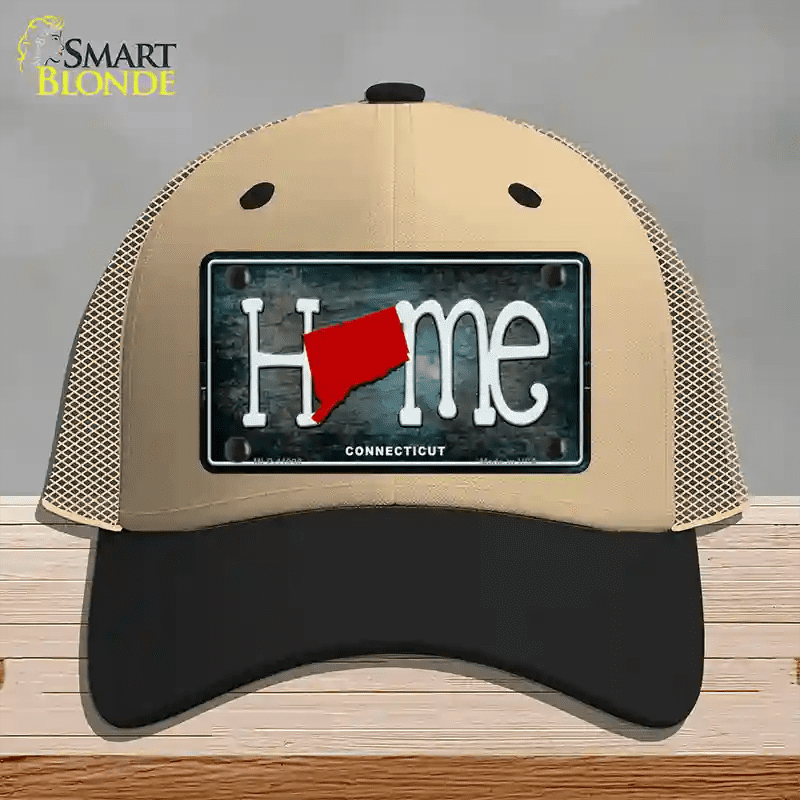 Connecticut Home State Outline Novelty License Plate Hat Mesh Khaki ...