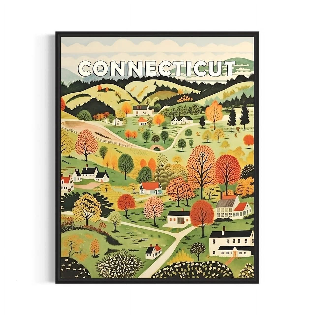 Connecticut Landscape Poster Art Print Wall Art Painting Artwork Decor ...